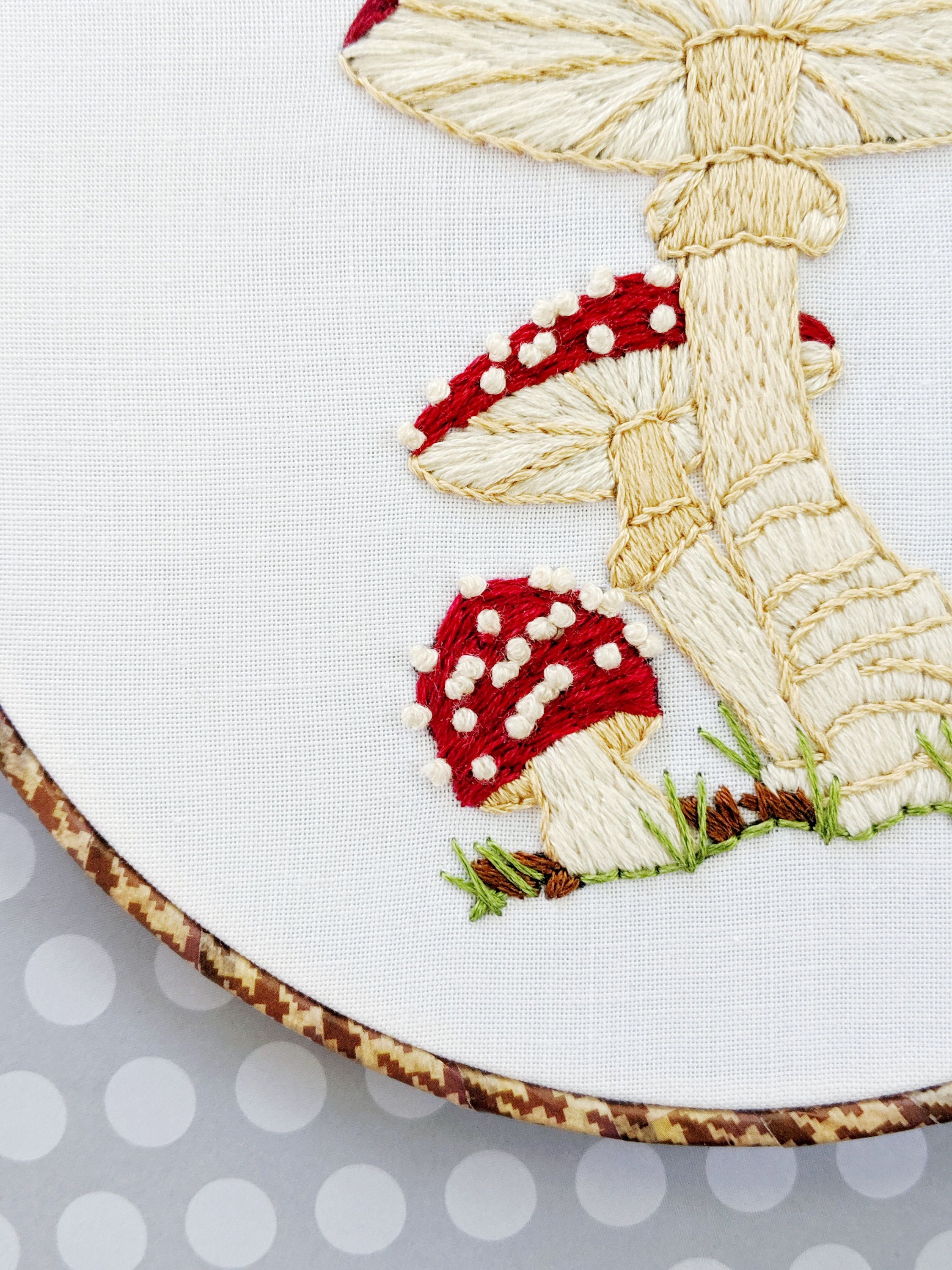 Hand Embroidery PDF Pattern. Mushroom Patch Design Digital | Etsy UK