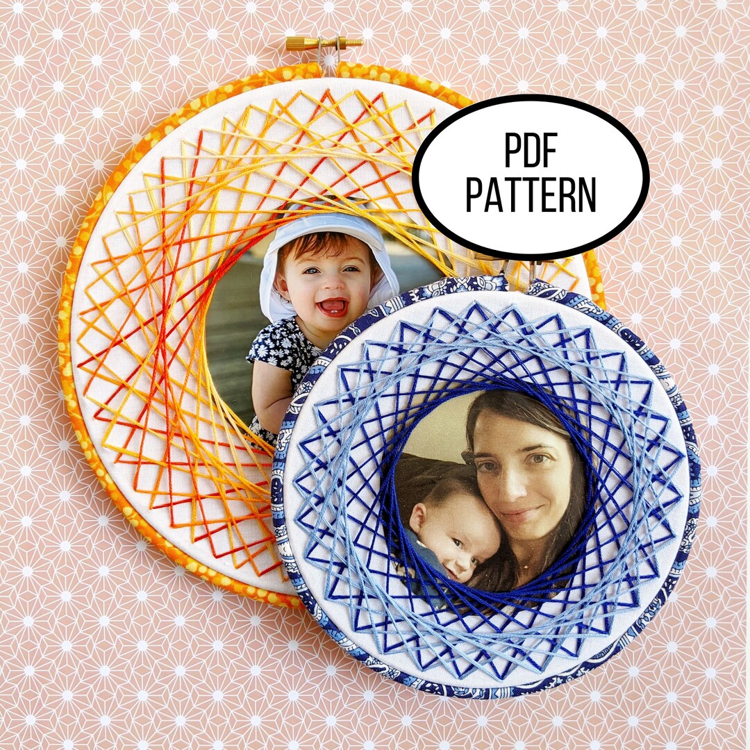 Hand Embroidery PDF Pattern. String Art Circle Frame Digital Download ...