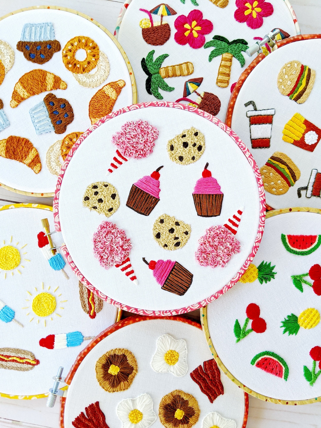 Hand Embroidery PDF Pattern, Fun Food Design Digital Download, Easy ...