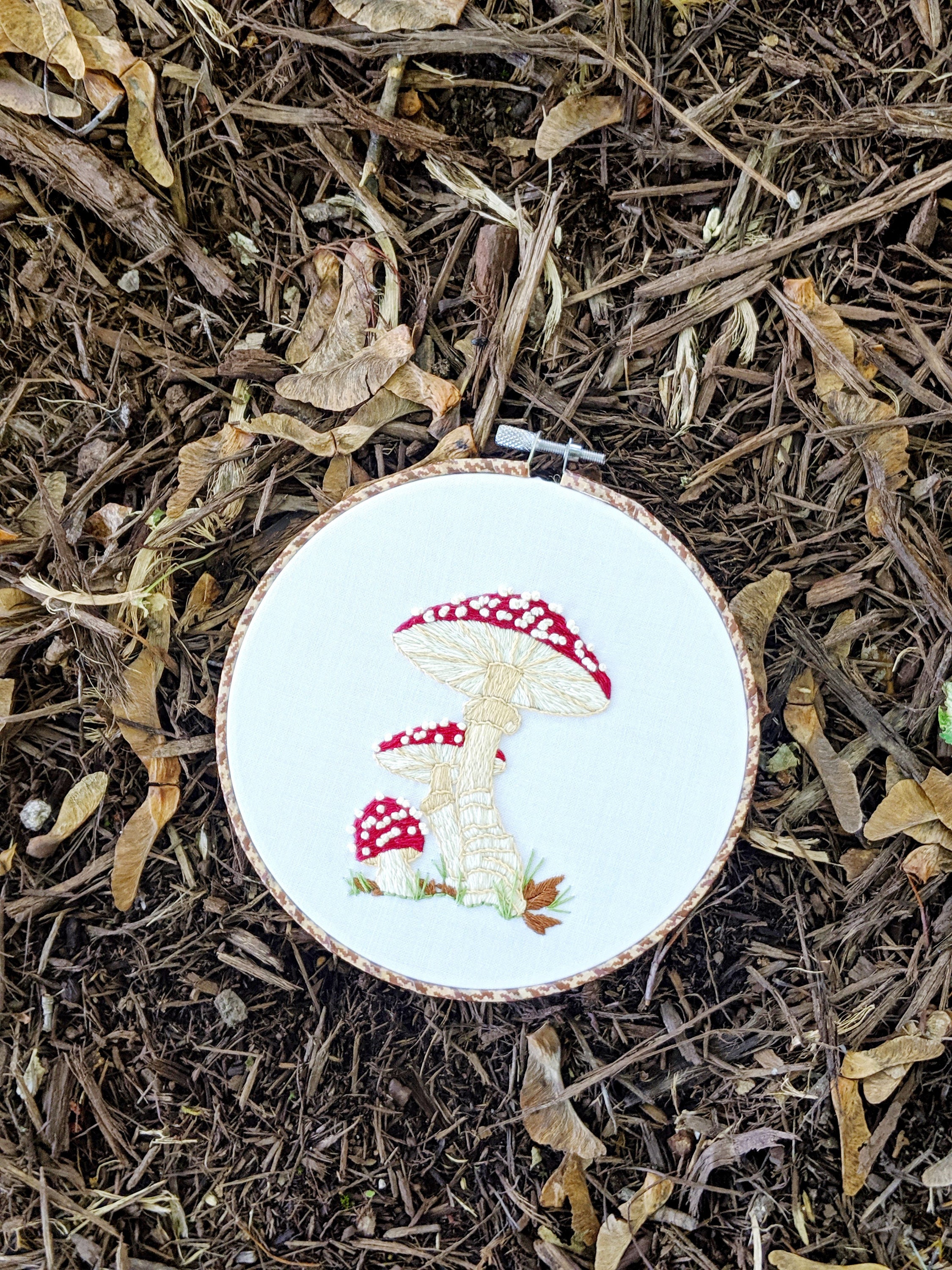 Hand Embroidery PDF Pattern. Mushroom Patch Design Digital | Etsy UK