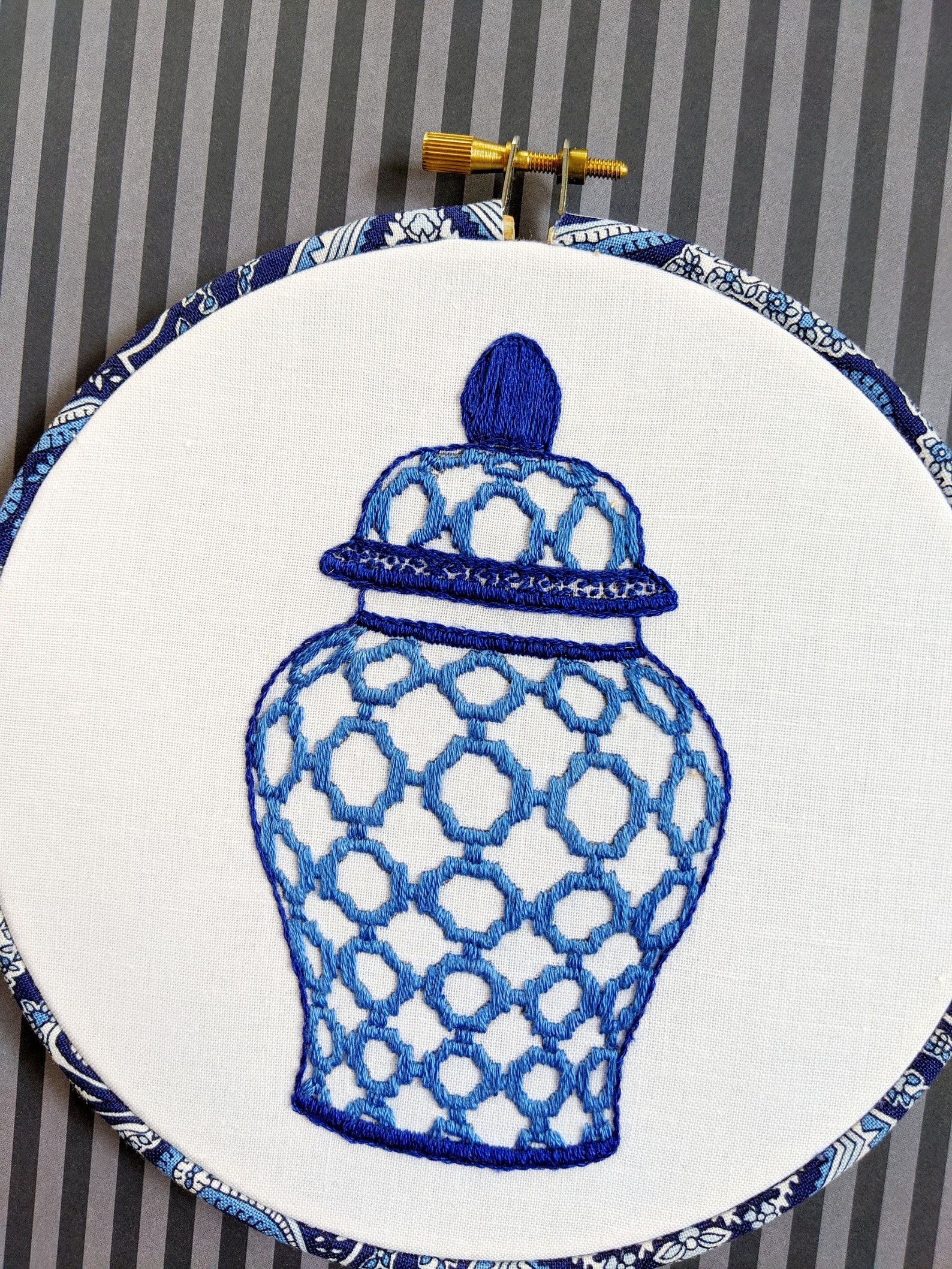 Hand Embroidery PDF Pattern. Ginger Jar Design Digital Download. Simple ...
