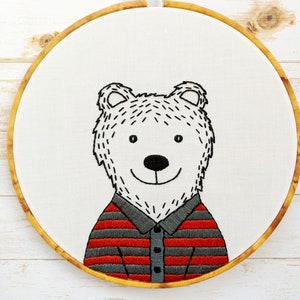 Hand Embroidery PDF Pattern. Animals in Stripes Design Digital Download ...