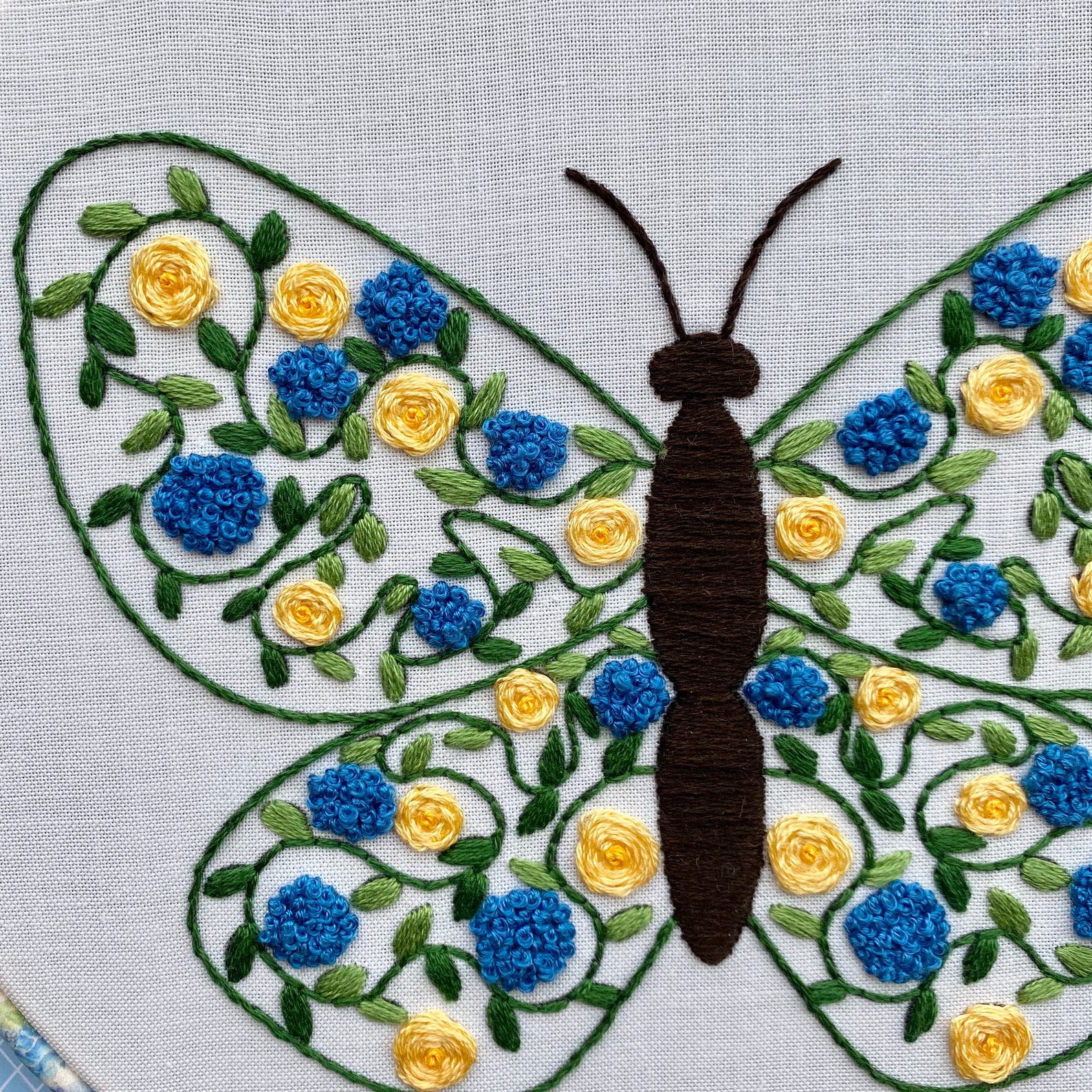 Hand Embroidery PDF Pattern. Butterfly Blooms Digital - Etsy