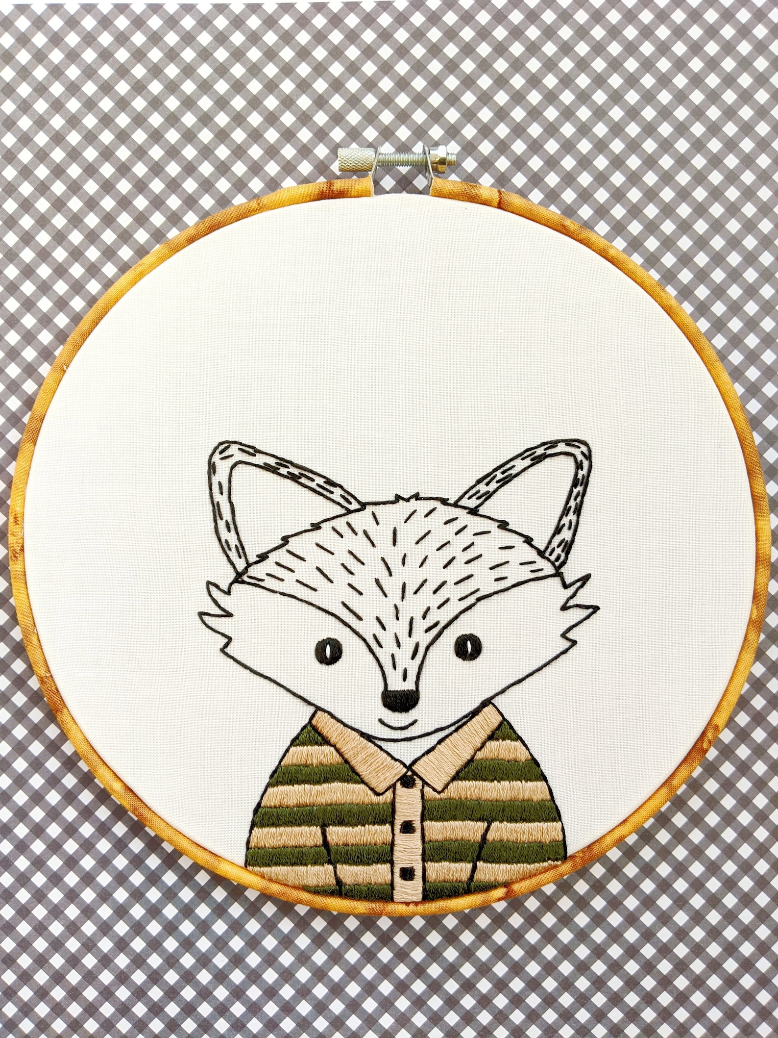 Hand Embroidery PDF Pattern. Animals in Stripes Design Digital - Etsy