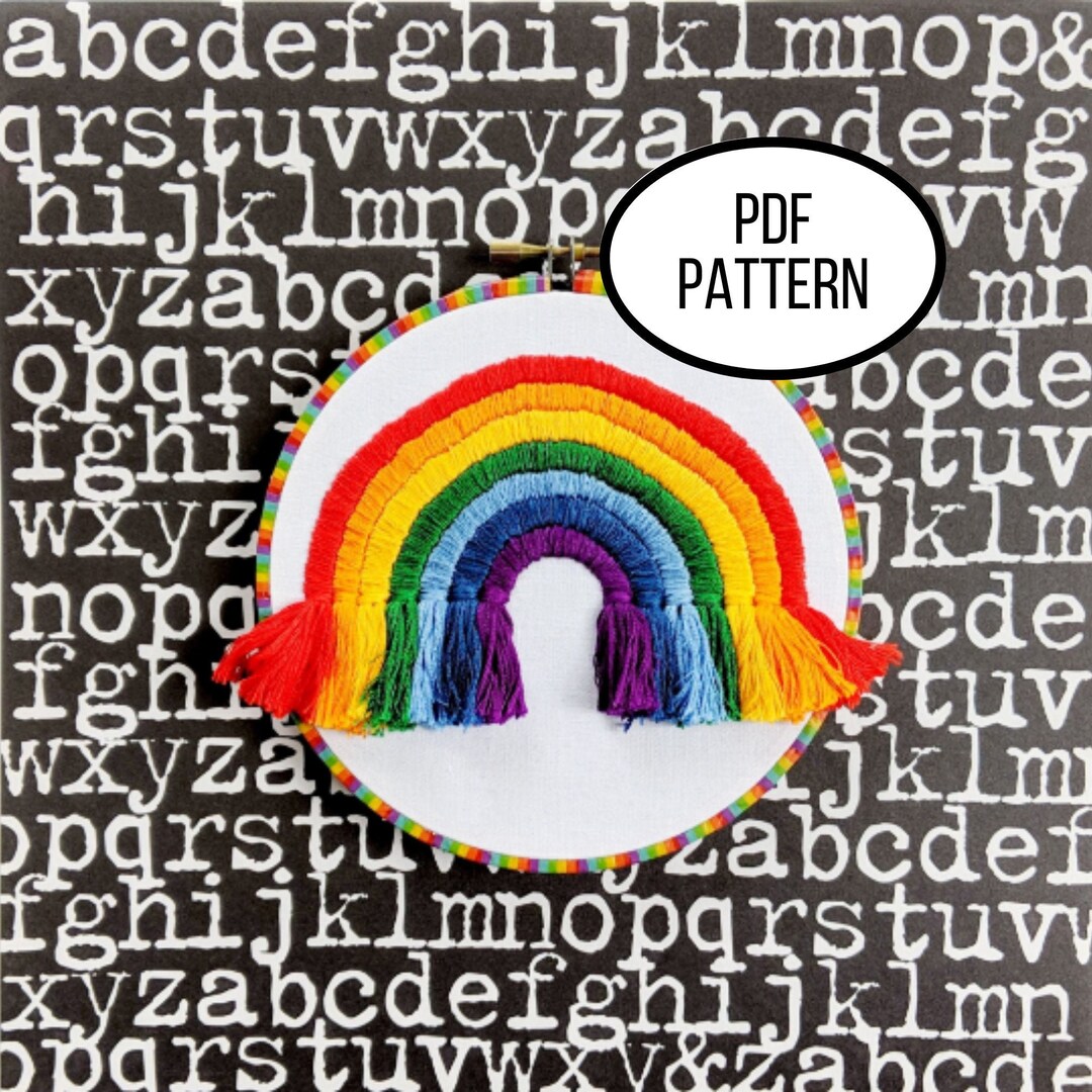 Hand Embroidery PDF Pattern. Over the Rainbow Digital Download. Simple ...