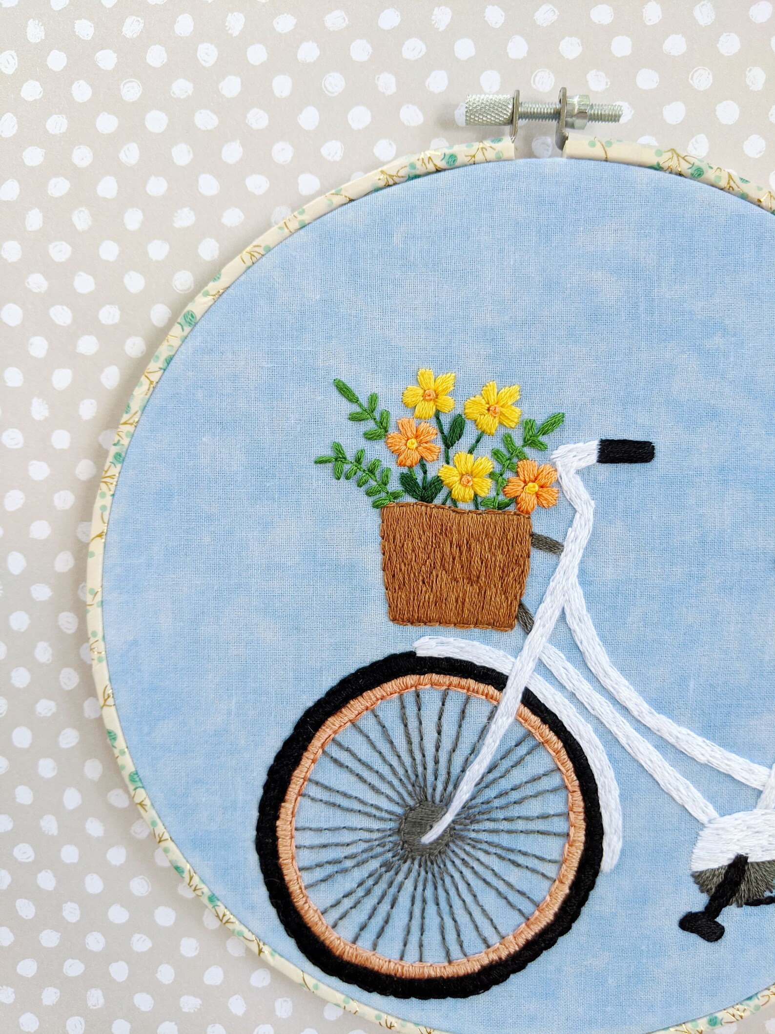 Hand Embroidery PDF Pattern. Bikes and Blooms Design Digital | Etsy