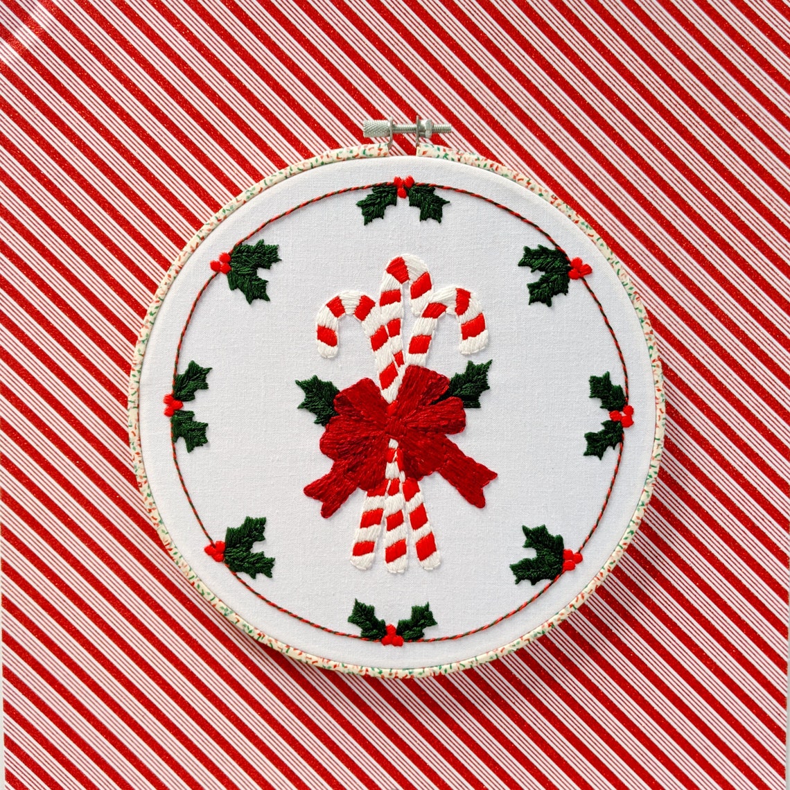 Hand Embroidery PDF Pattern. Candy Cane Bouquet Design Digital - Etsy