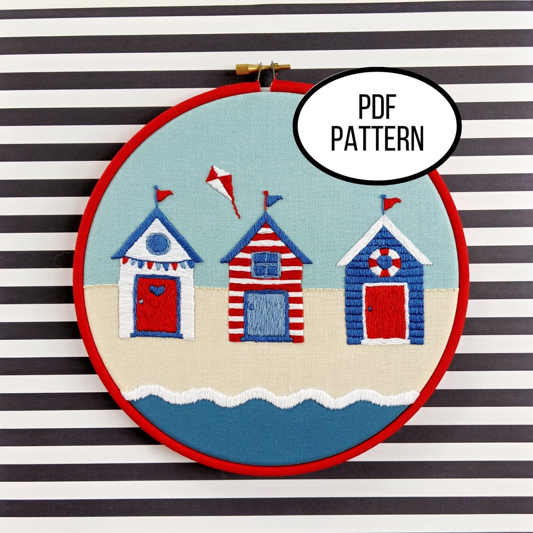 Hand Embroidery PDF Pattern. Beach Day Digital Download. Simple Easy ...