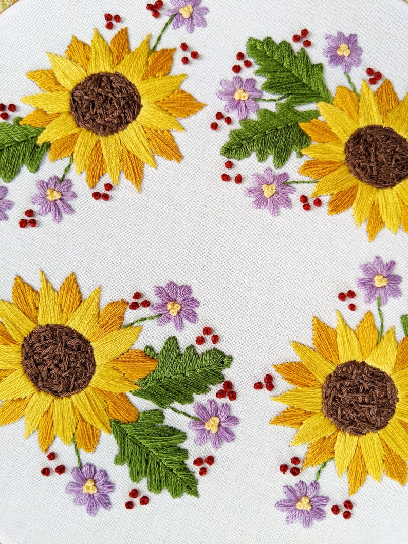 Hand Embroidery PDF Pattern. Sunflower Season Digital | Etsy
