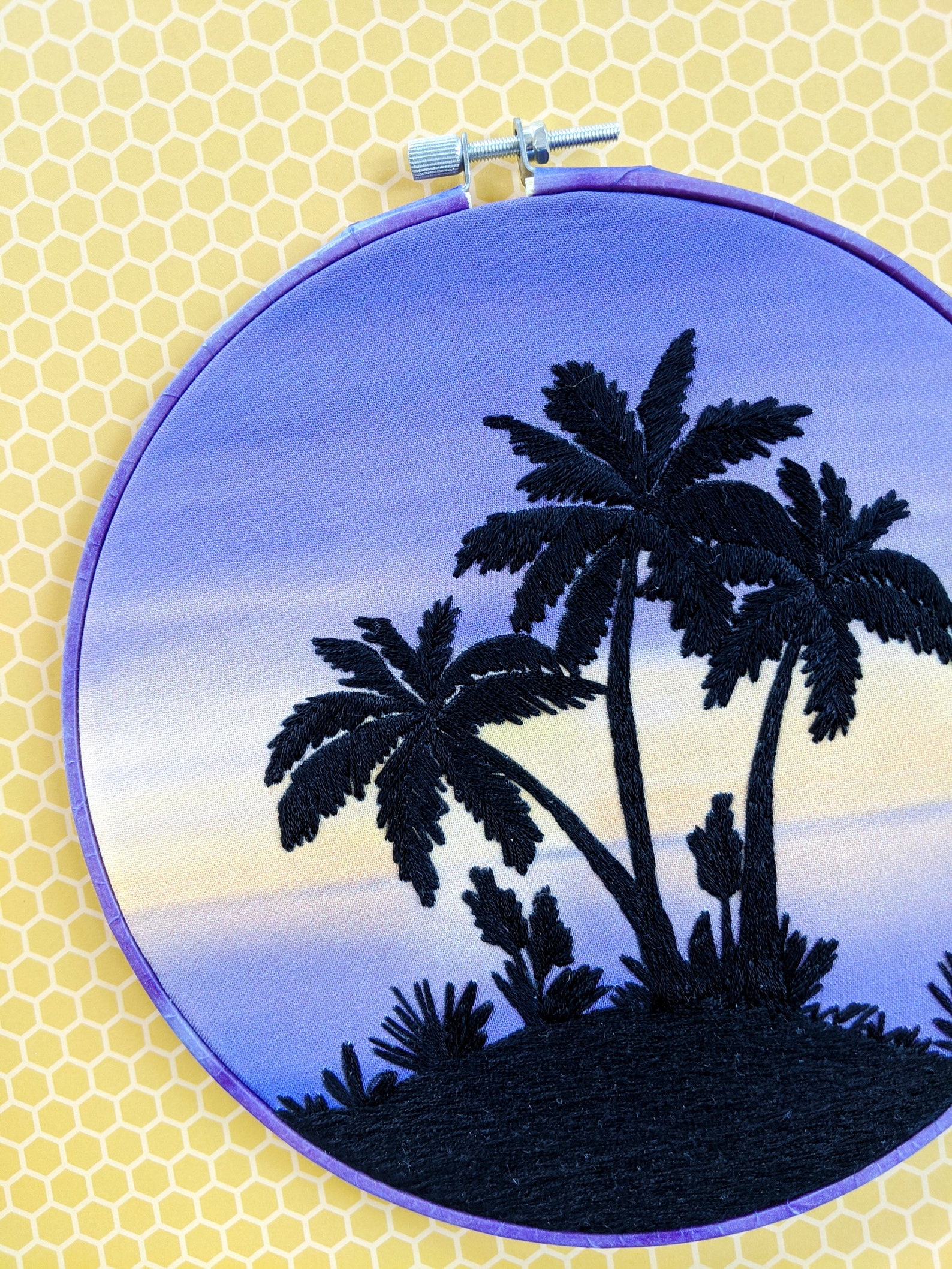 Hand Embroidery PDF Pattern. Palm Tree Silhouette Design - Etsy