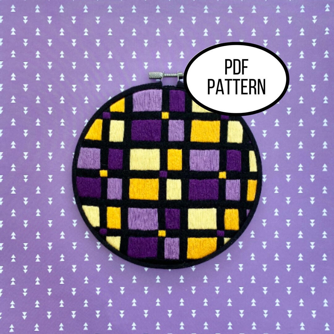 Hand Embroidery PDF Pattern. Gradient Squares Grid Design Digital ...