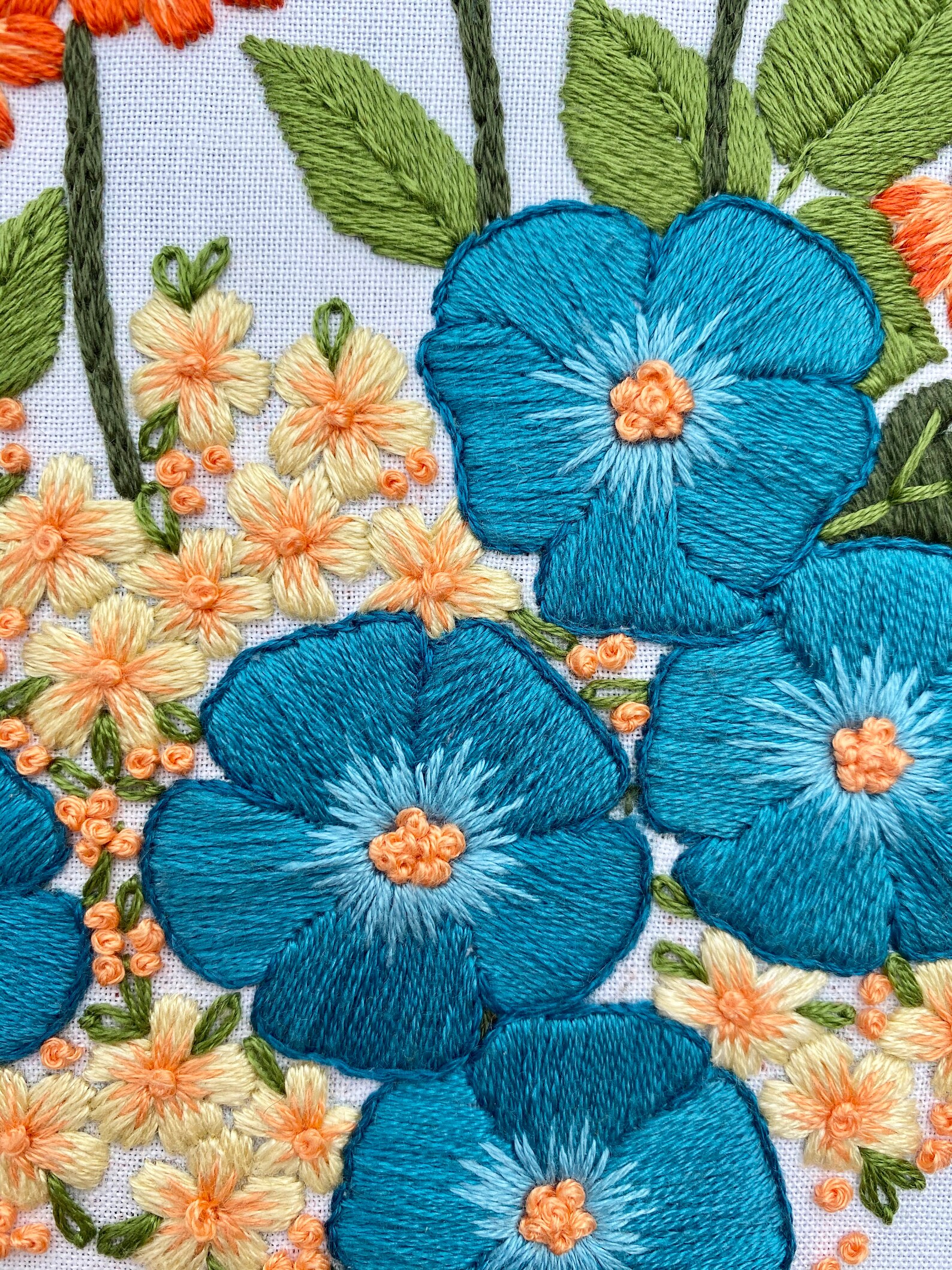 Hand Embroidery PDF Pattern. Field of Flowers Digital - Etsy