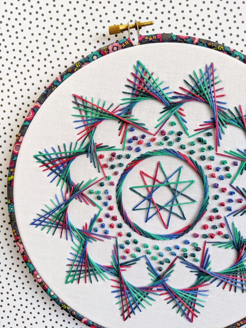 Hand Embroidery PDF Pattern. String Art Star Frame Digital Download ...