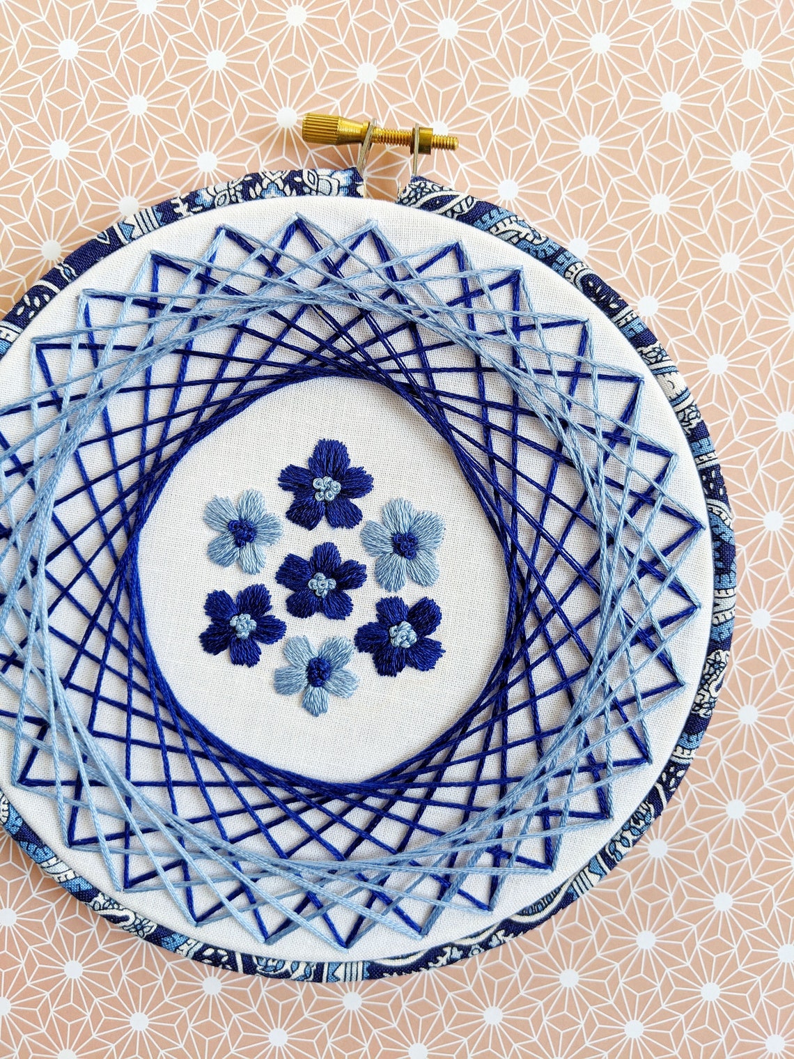 Hand Embroidery PDF Pattern. String Art Circle Frame Digital | Etsy