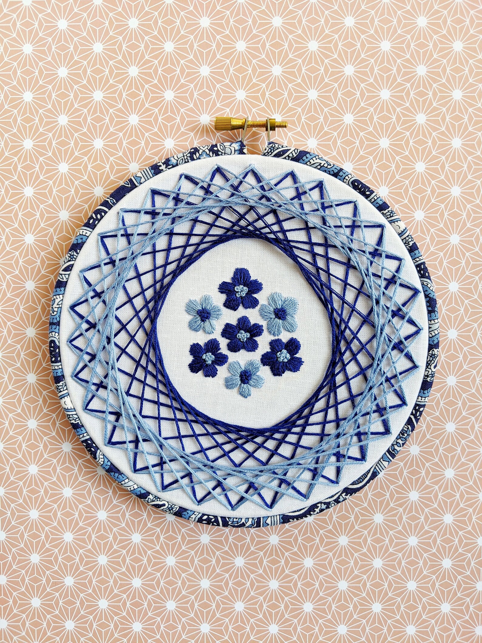 Hand Embroidery PDF Pattern. String Art Circle Frame Digital | Etsy