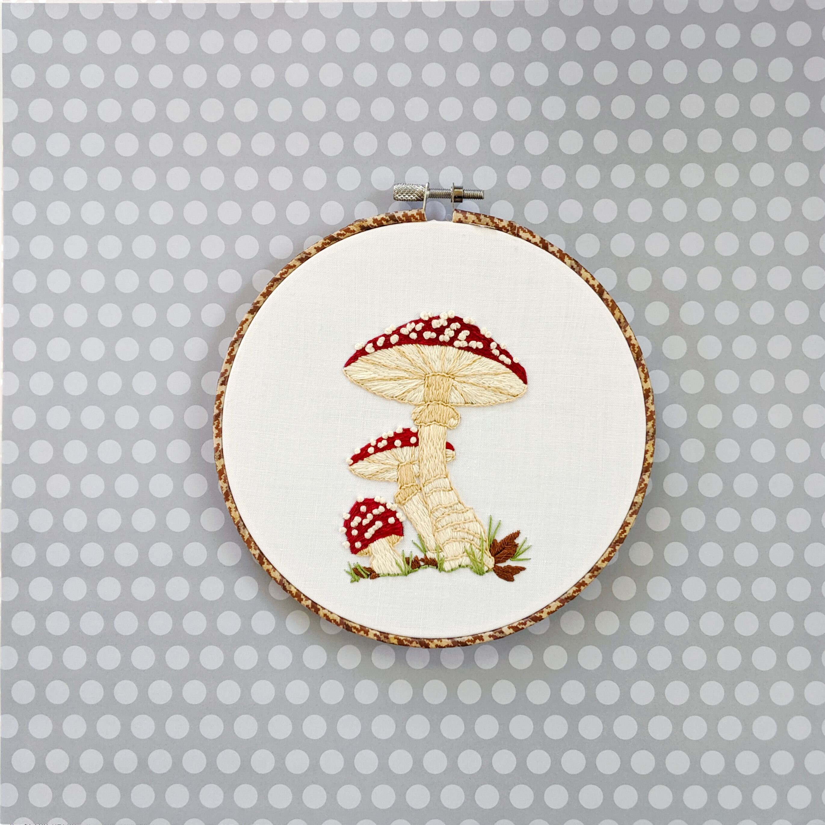 Hand Embroidery PDF Pattern. Mushroom Patch Design Digital | Etsy UK