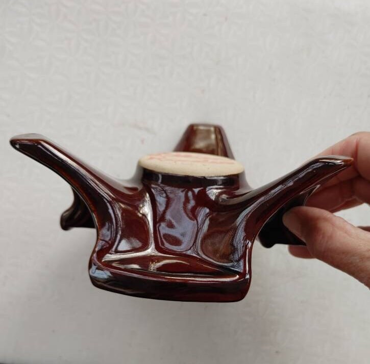 Mar-crest Footed Chafing Dish Holder Brown Daisy Dot 1950's, Vintage ...