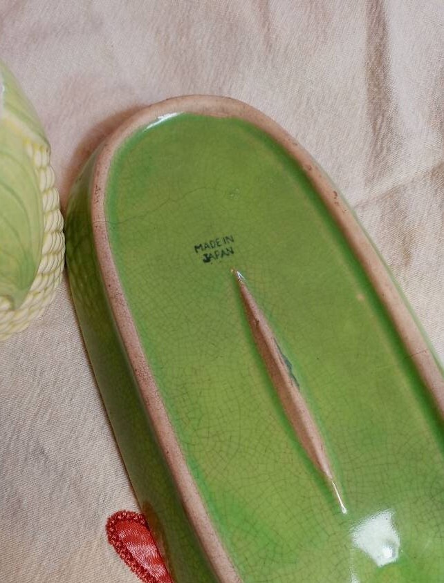Corn King / Queen Butter Dish and Cream Pitcher. Japan. Not Shawnee ...
