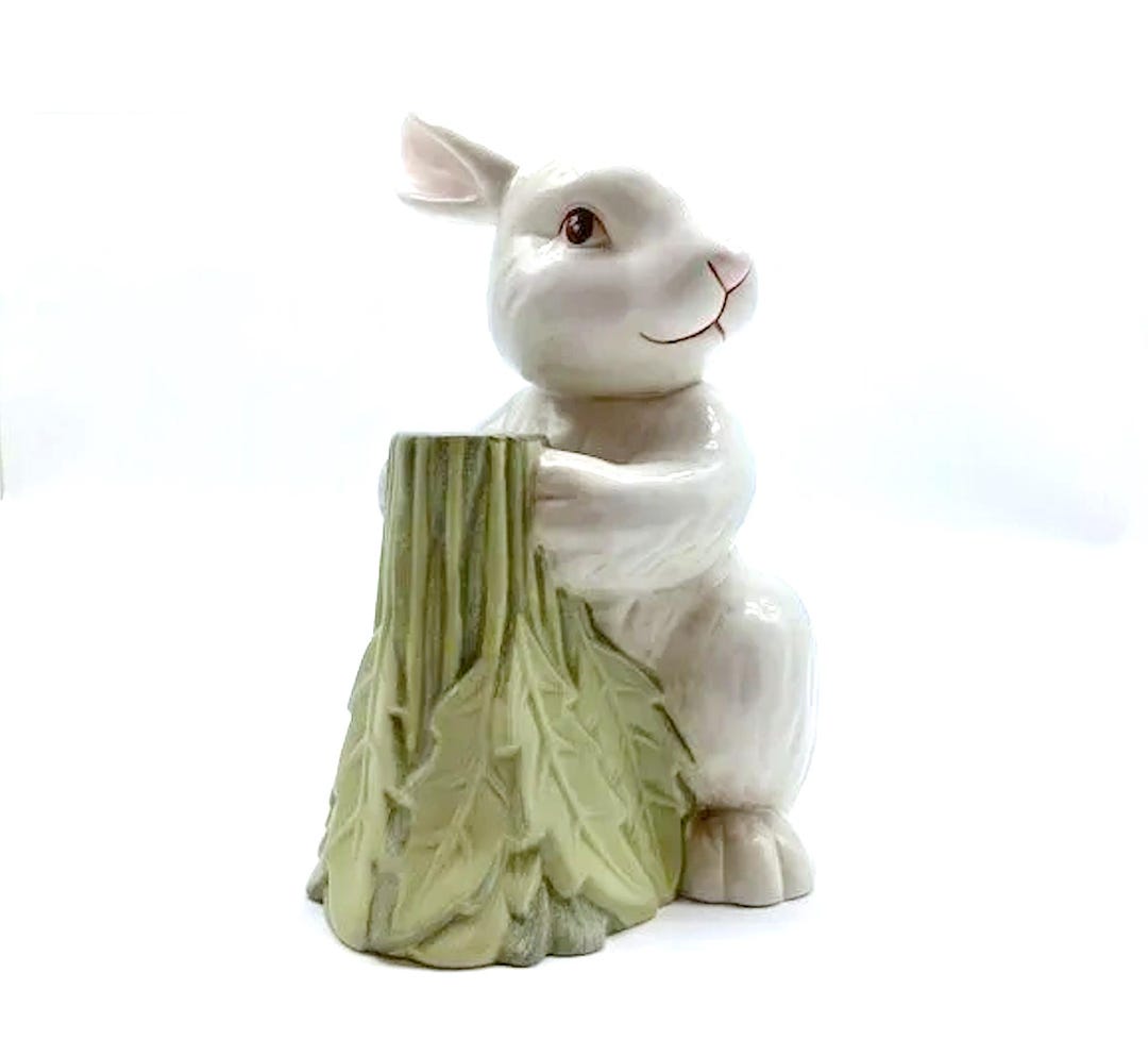 Department 56 Bunny Rabbit Taper Candle Holder "signs of Spring", White ...