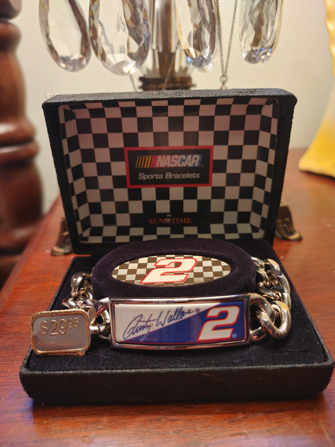 Rusty Wallace #2 Silver Id Bracelet With Box. Nascar. Free Domestic ...