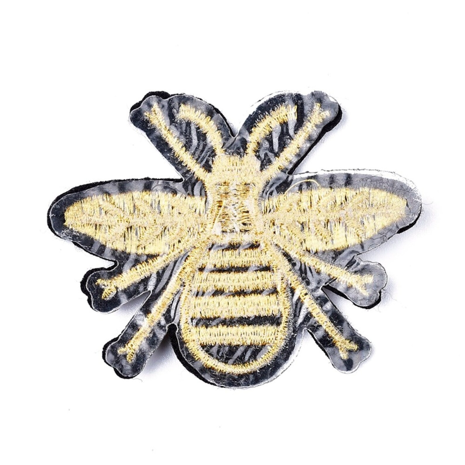 Honey Bee Patches Appliques, Classy Honeybee With Metallic Gold and ...
