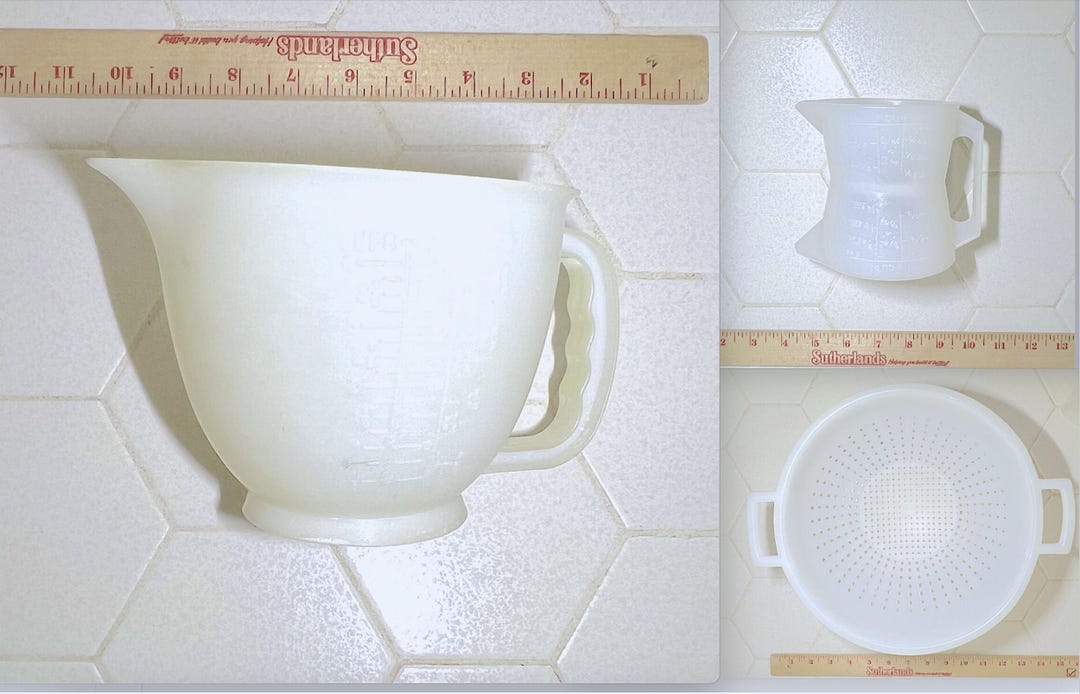 Vintage TUPPERWARE Measuring Divided Cup, Pitcher and Colander, FREE ...