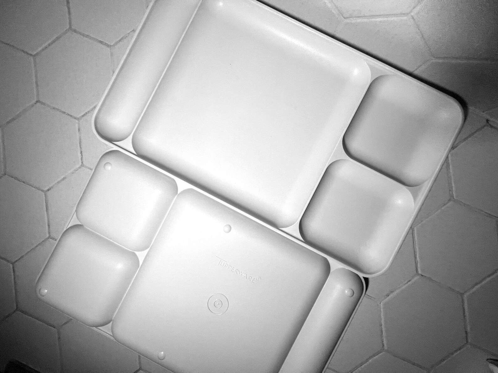 Vintage TUPPERWARE Lunch Trays, Yellow or Almond, Divided Snack Picnic ...