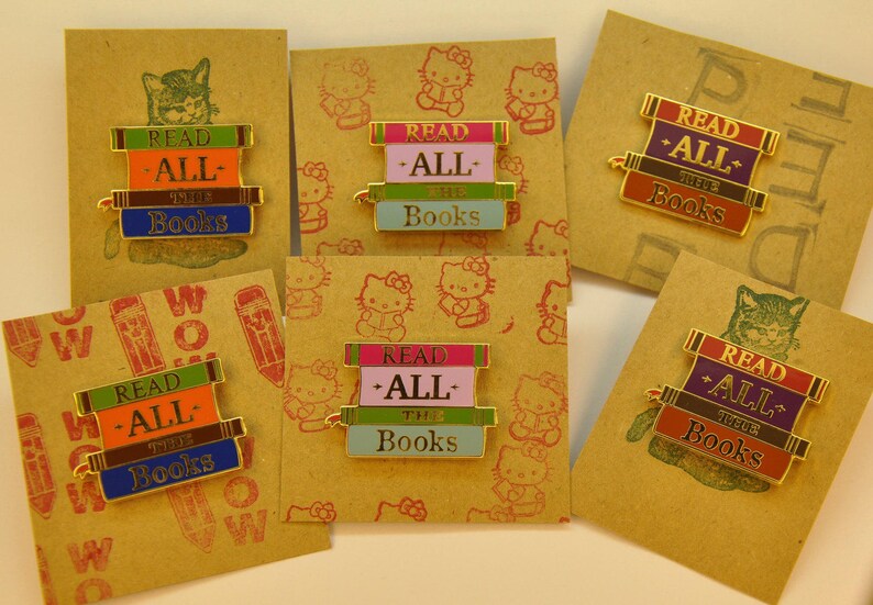 Hard Enamel Pin Read All the Books Book Lover Bookish Pin | Etsy