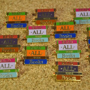 Hard Enamel Pin Read All the Books Book Lover Bookish Pin Bibliophile ...