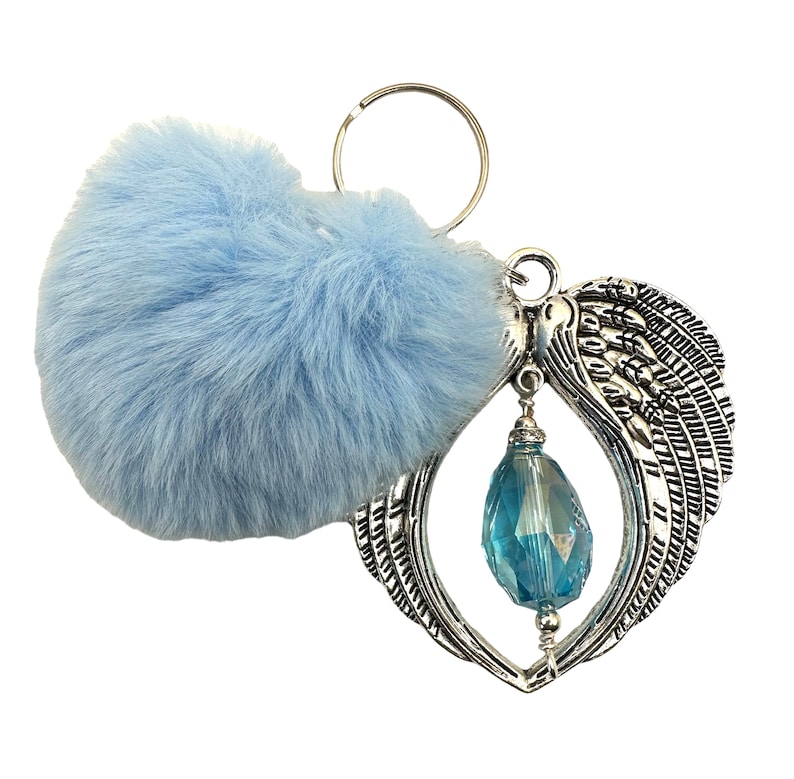 Large Angel Wing Key Chain, Angel Wing Key Ring, Heaven Charm, Glass ...