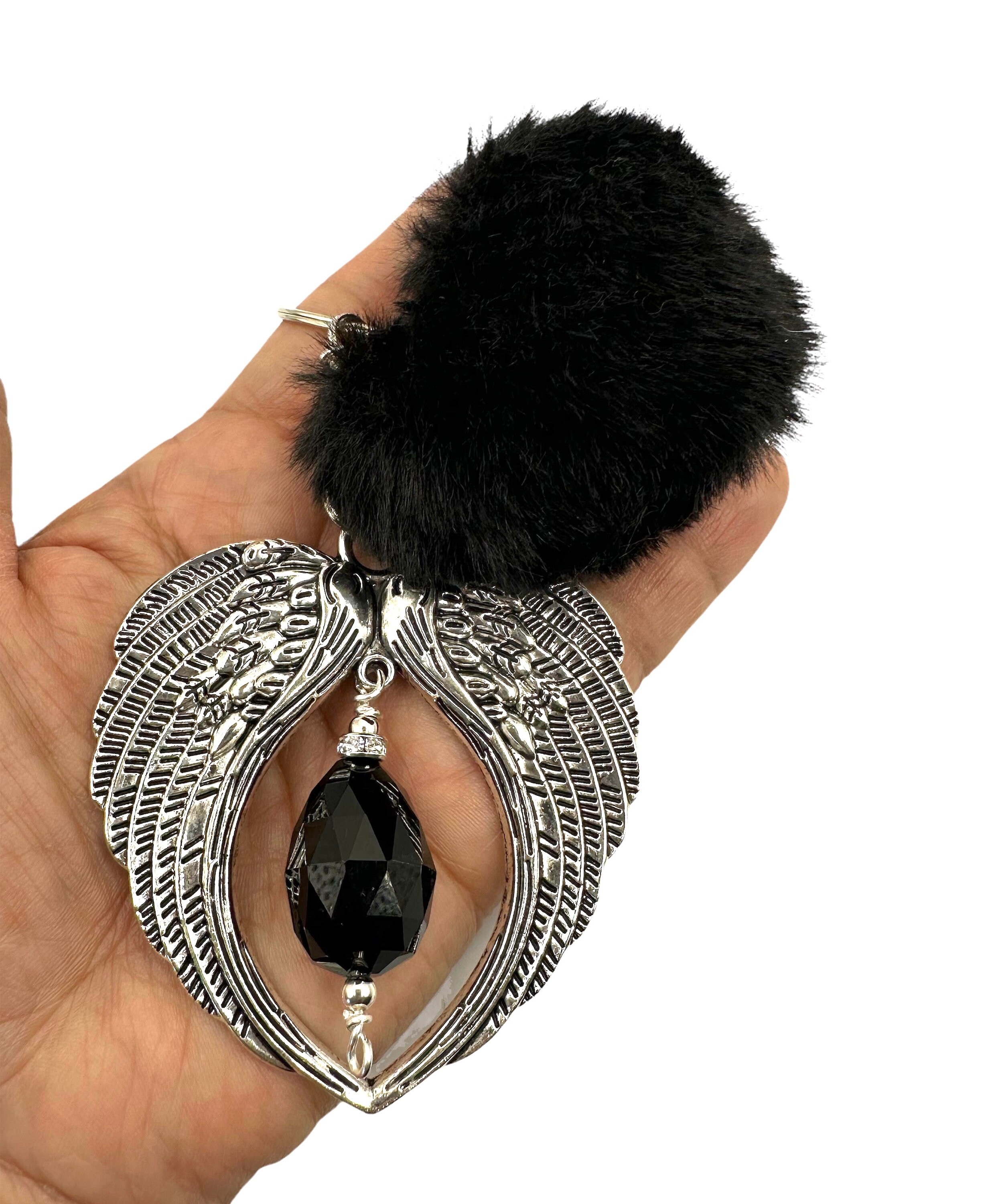 Large Angel Wing Key Chain, Angel Wing Key Ring, Heaven Charm, Glass ...