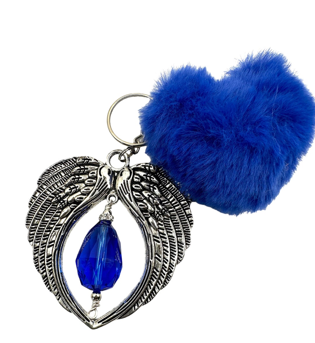 Large Angel Wing Key Chain, Angel Wing Key Ring, Heaven Charm, Glass ...