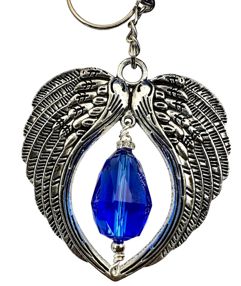 Large Angel Wing Key Chain, Angel Wing Key Ring, Heaven Charm, Glass ...