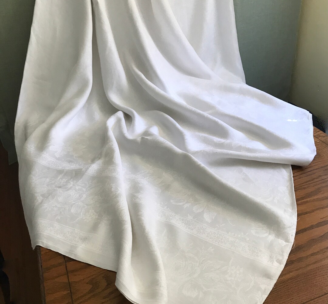 Vintage Large White Damask Cloth for Your Family Gatherings - Etsy