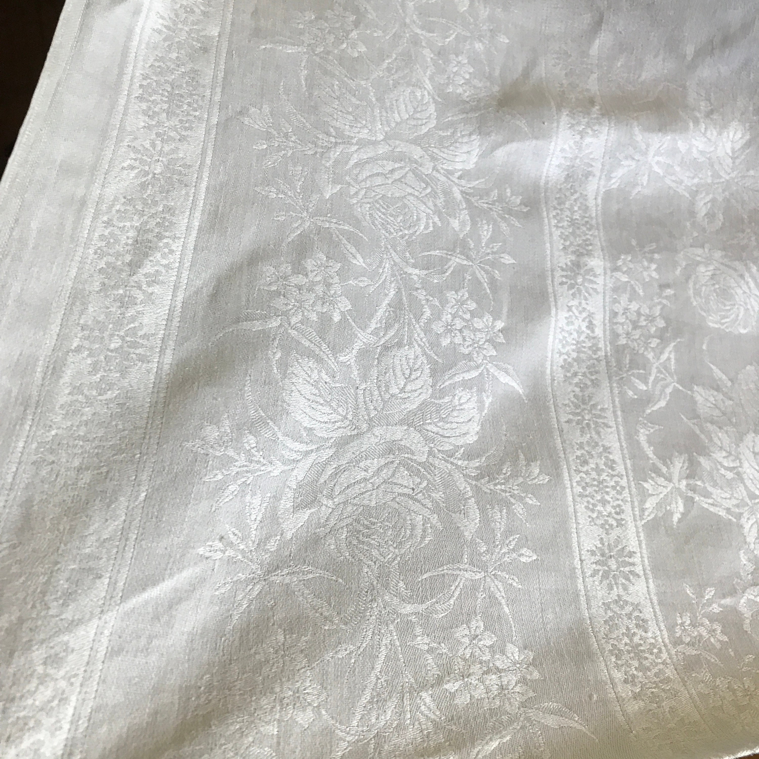 Vintage Large White Damask Cloth for Your Family Gatherings - Etsy