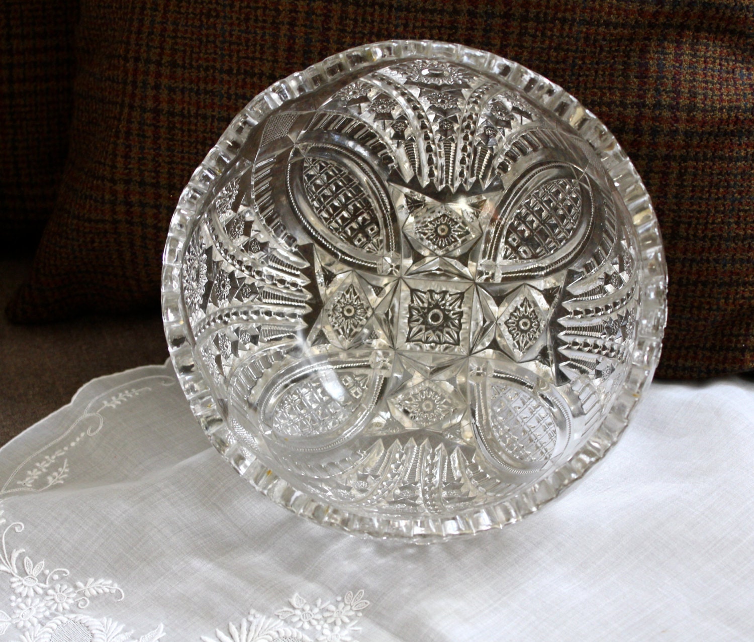 Vintage pattern glass bowl for holiday serving - Etsy 日本