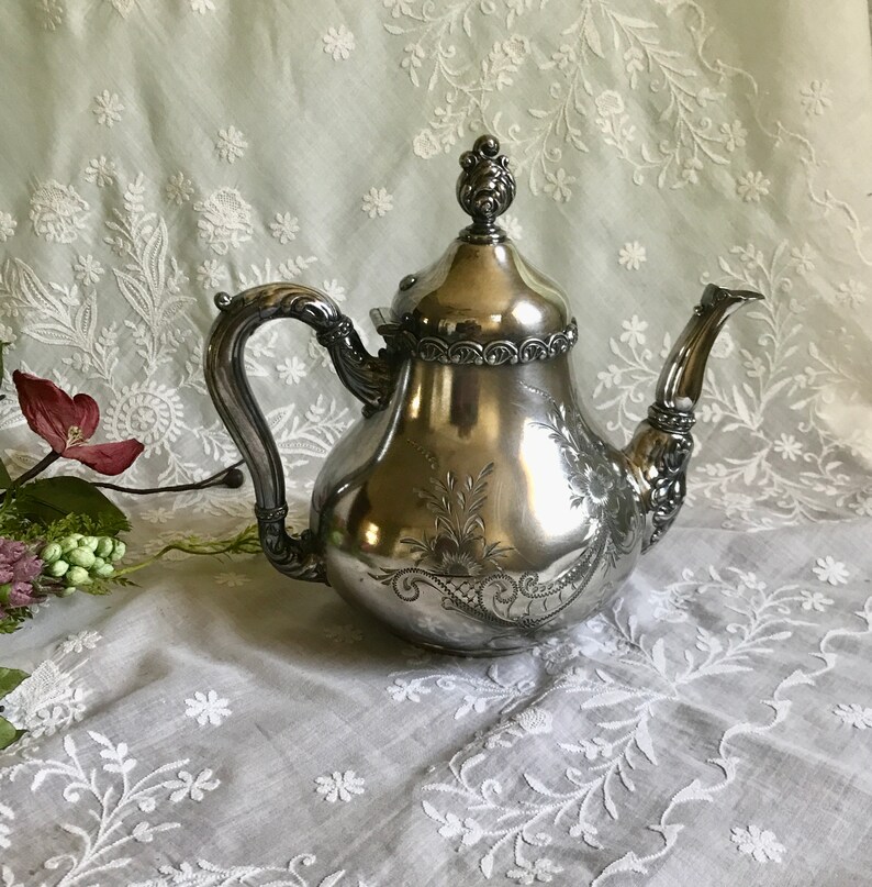 Antique Quadruple Plate Chased Teapot by James W Tufts Boston - Etsy
