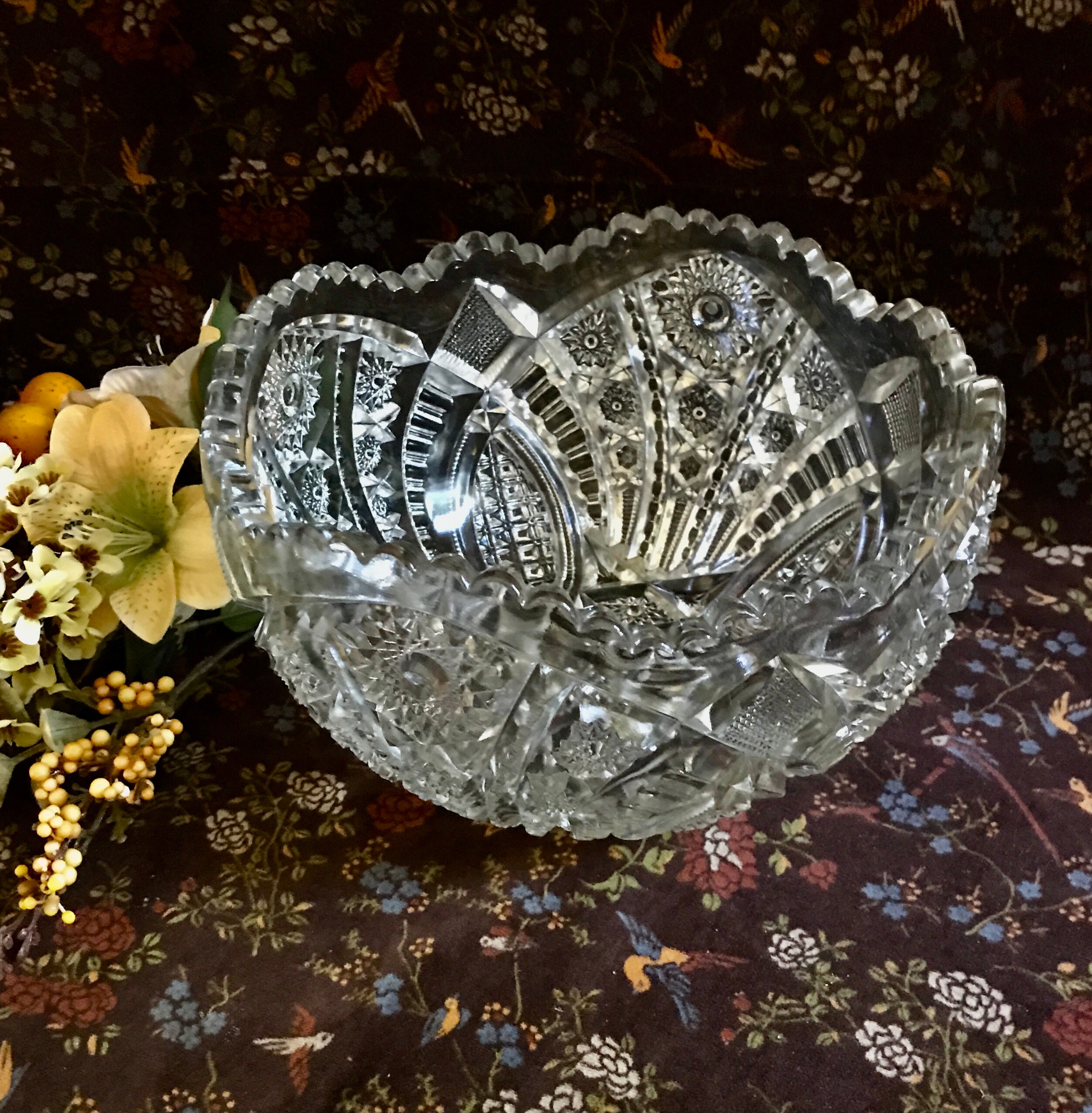 Vintage pattern glass bowl for holiday serving - Etsy 日本
