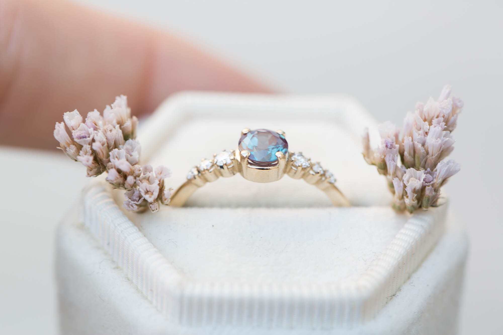 Chatham alexandrite cluster engagement ring 14k gold ring | Etsy