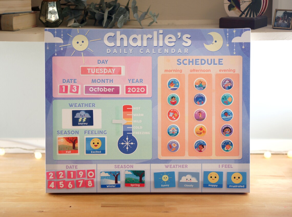 My Daily Calendar - Toddler Calendar - Kid Scheduling Calendar ...