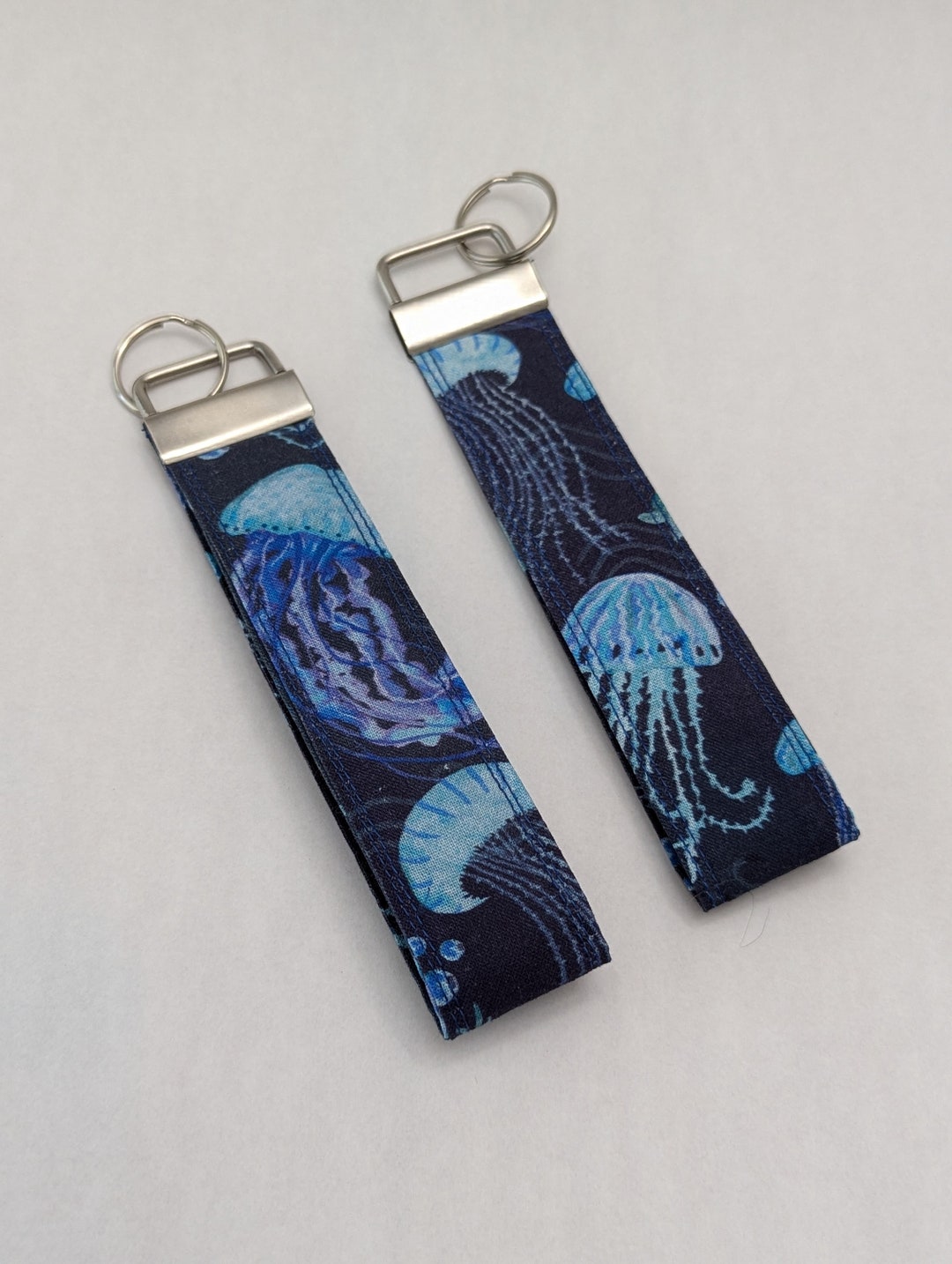 Jellyfish Fabric Keychain- Key Fob- Wristlet for Keys- Jellyfish ...