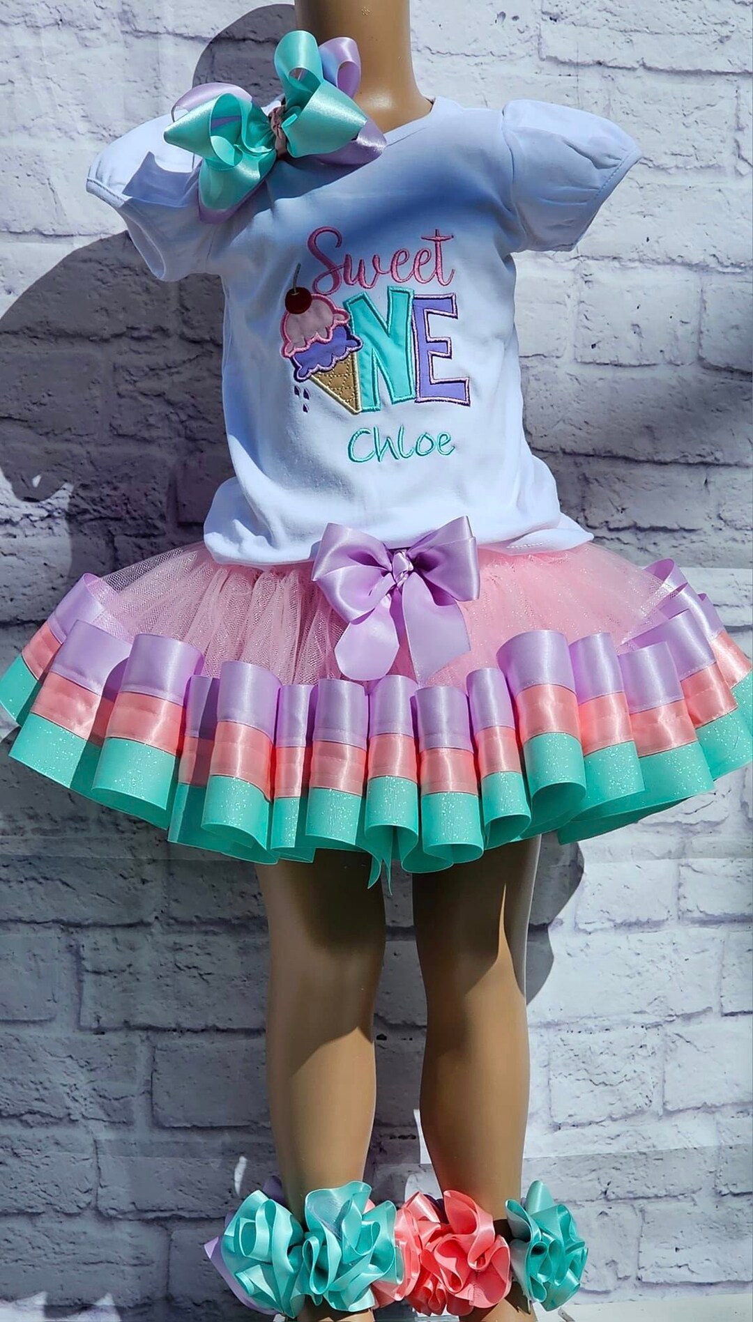 Ice Cream Tutu and and Shirt Any Name Personalized Shirt First Birthday ...