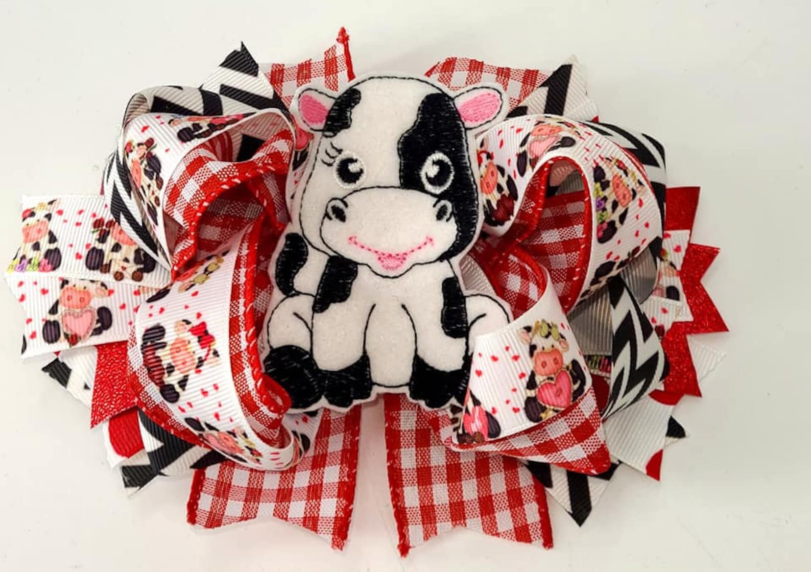 Farm Animal Bow Cake Smash Photo Shoot Farm Birthday Handmade Cow Bow ...