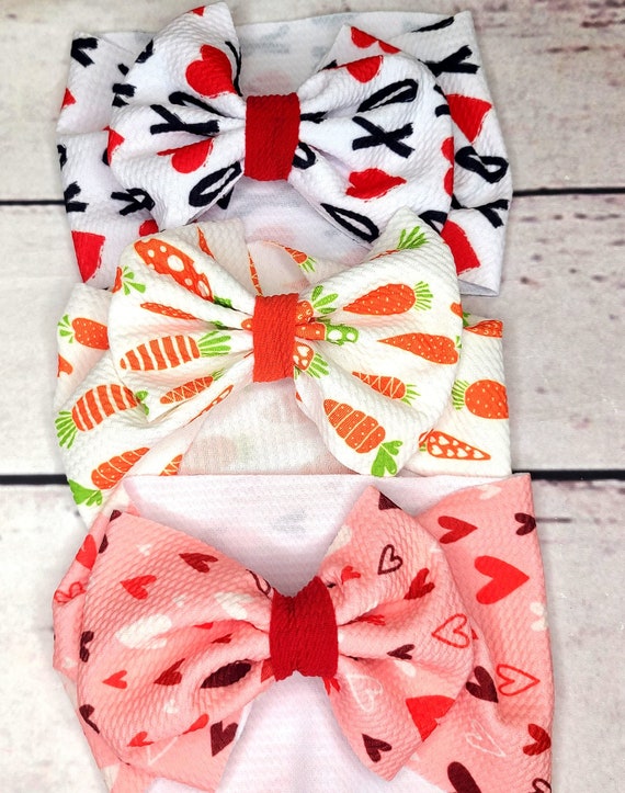 Headband Baby Head Wrap Messy Bow Stretchy Fabric 3 Headbands Etsy