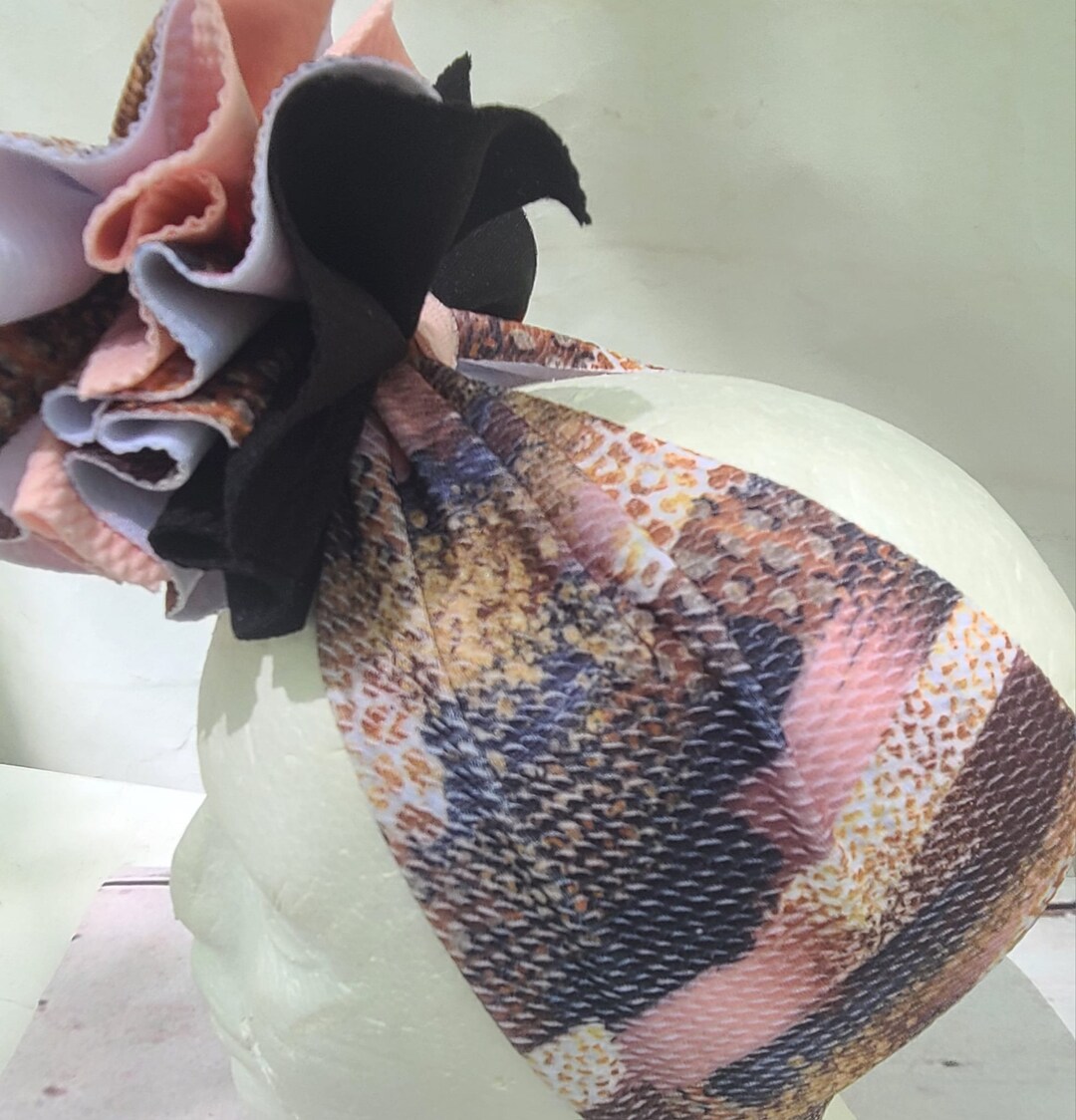 Head Wrap Animal Print Baby Head Wrap Headband Messy Bow Shredded ...