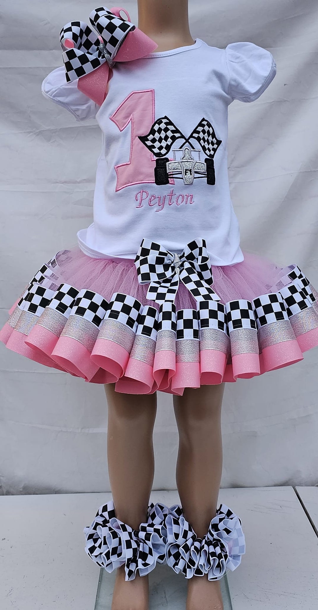 Race Car Tutu Birthday Outfit Any Name and Number Personalized Shirt ...