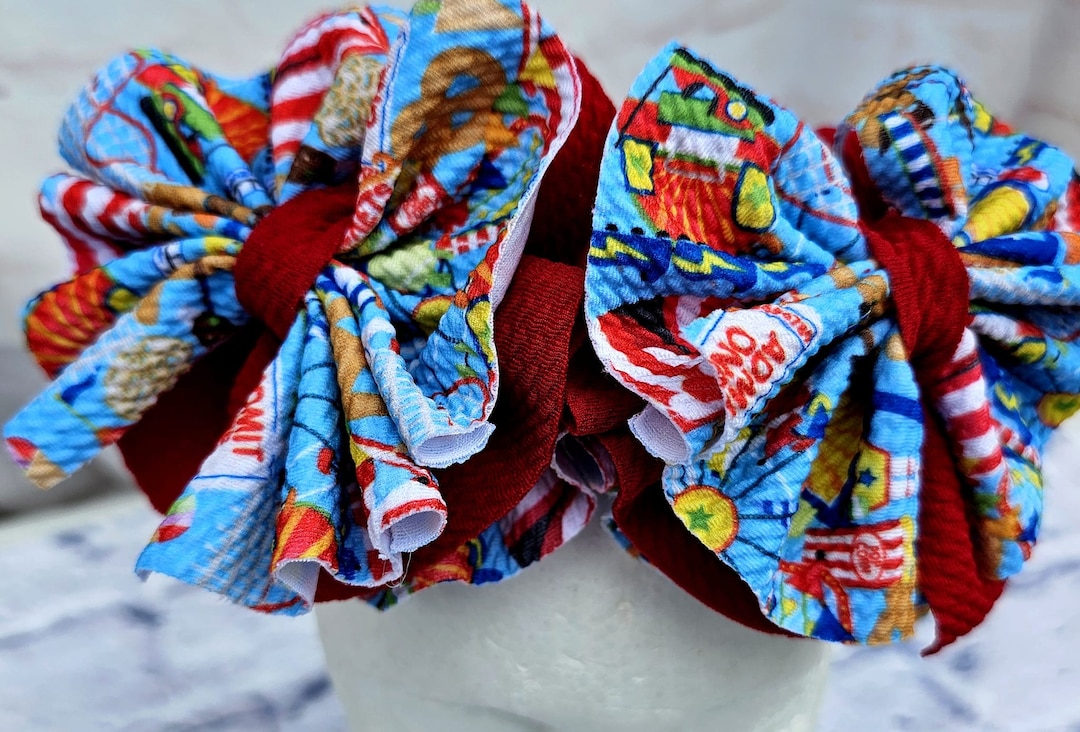 Circus Piggy Bows Shredded Piggy Bow 4inch Piggy Bows Bow on Clip - Etsy