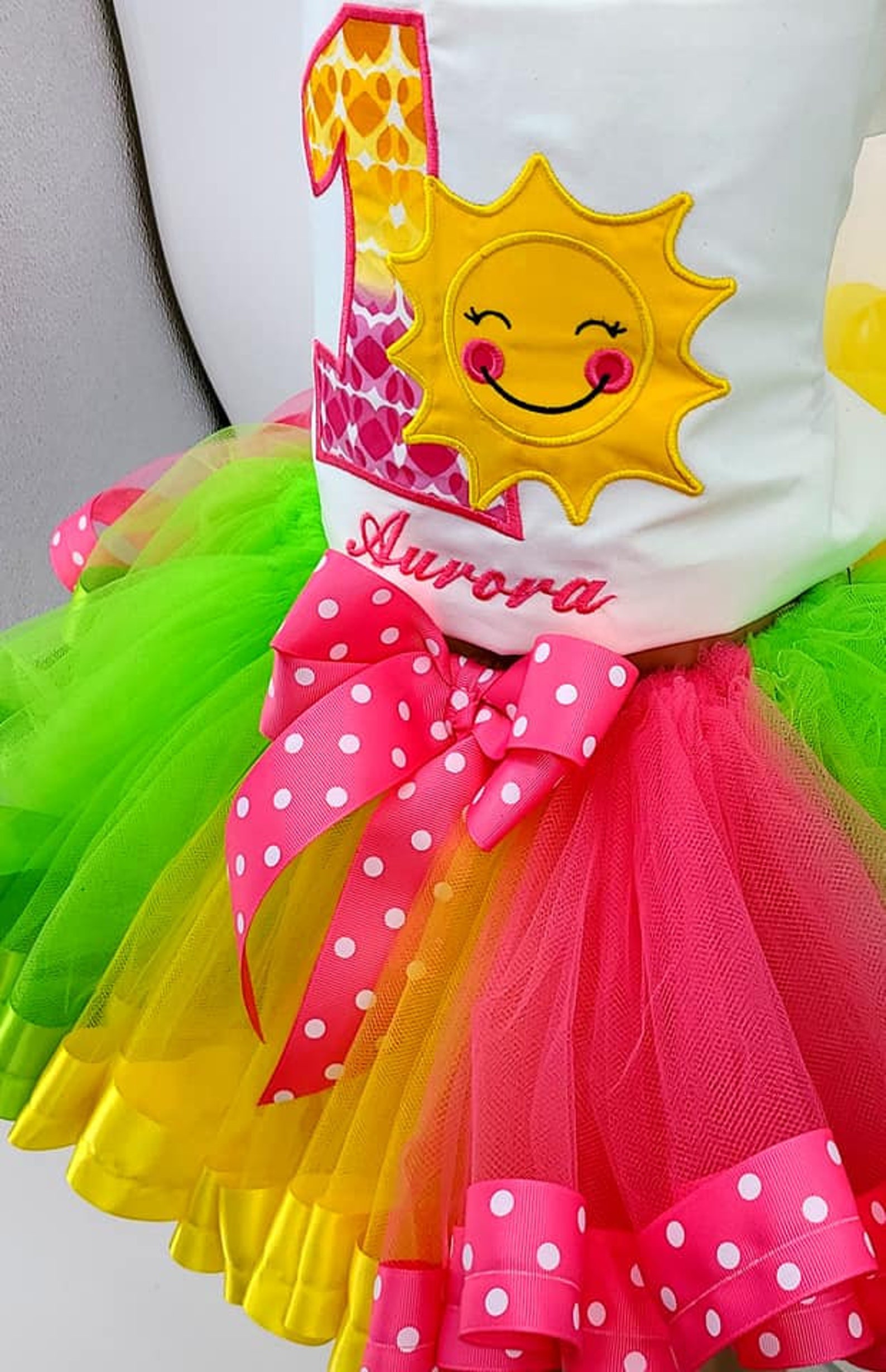 Summer Time Sun Outfit Tutu and Shirt Outfit Any Name Number ...