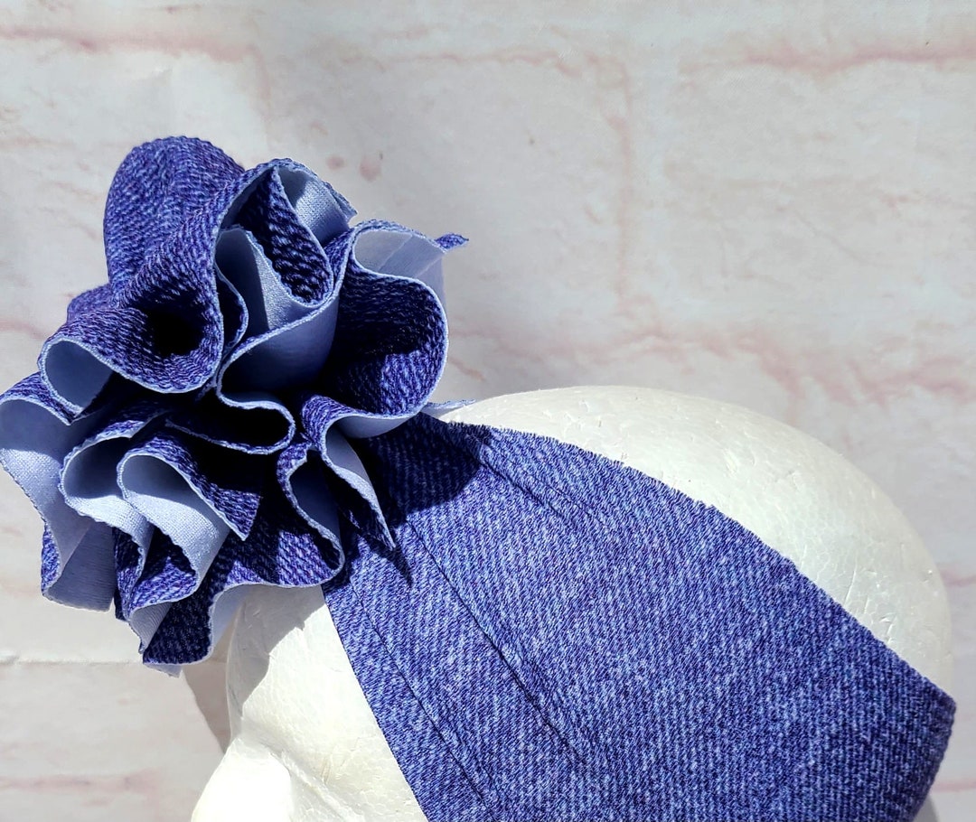 Head Wrap Denim Looking Baby Headband Messy Bow Shredded Head Wrap ...