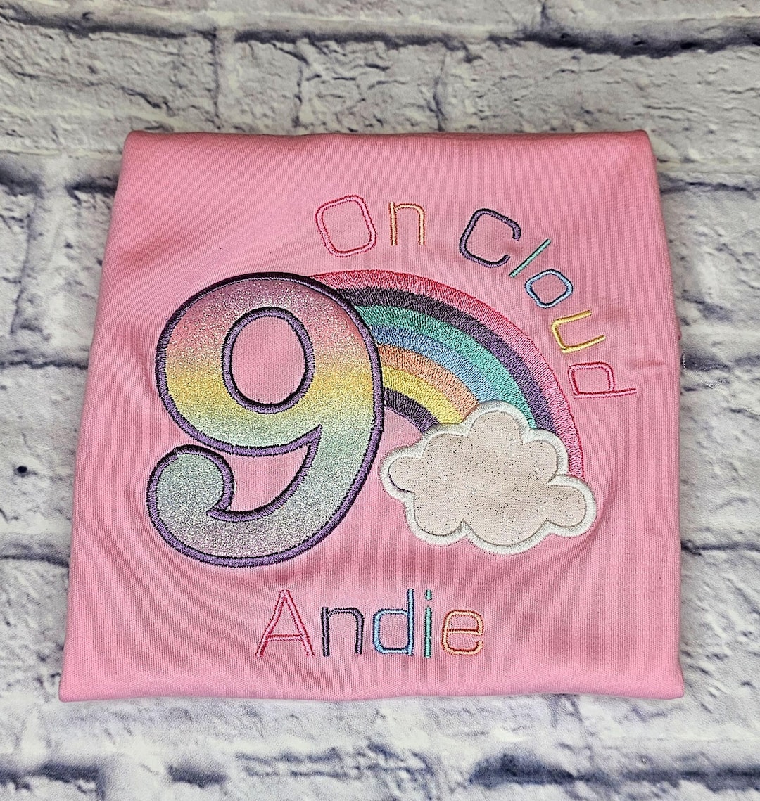 On Cloud 9 Birthday Shirt Rainbow Cloud 9 Birthday Shirt Pink ...